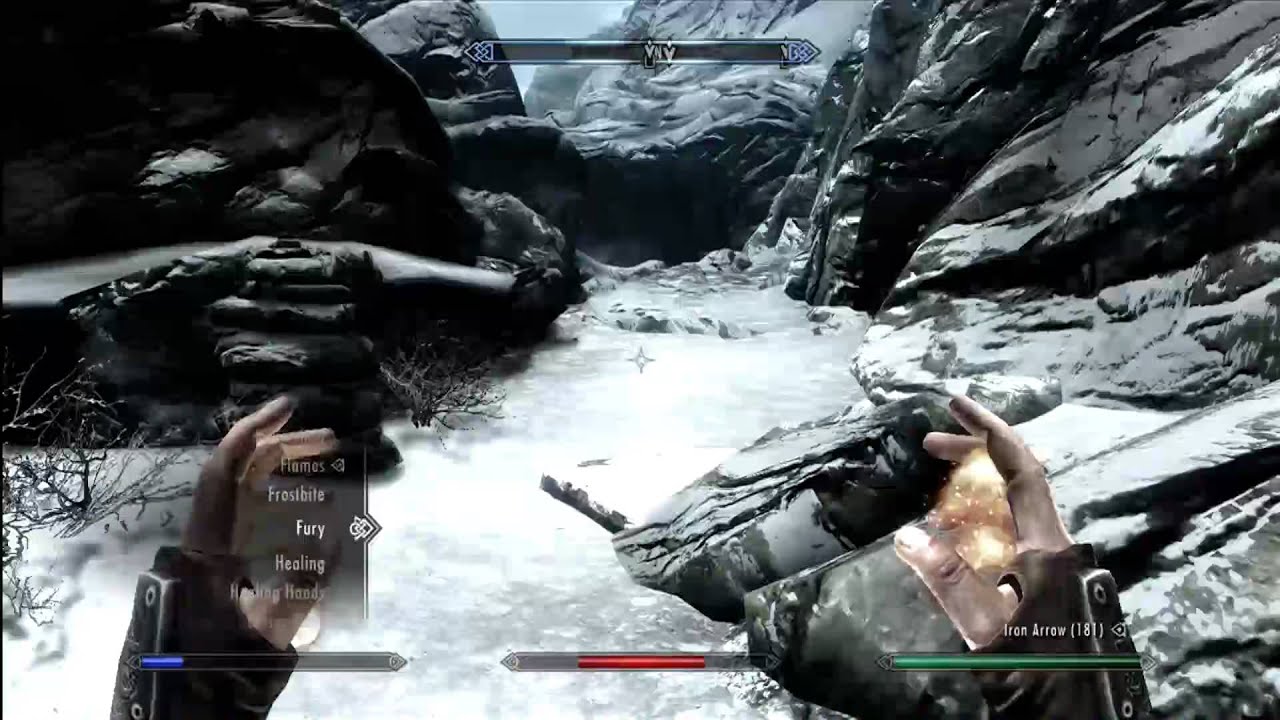 Skyrim - Frost Troll Fight - YouTube
