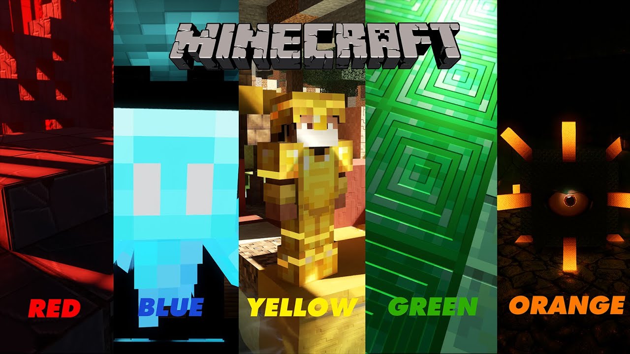 Minecraft is RED, BLUE, YELLOW, GREEN and ORANGE (TikTok trend) - YouTube