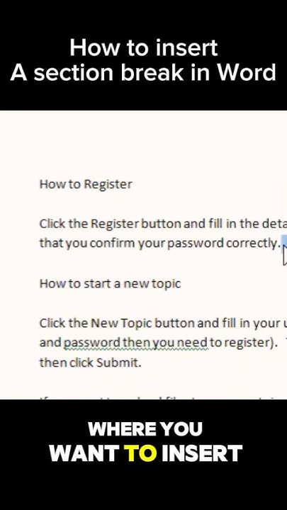 How to Insert a Section Break in Word | Step-by-Step Tutorial - YouTube