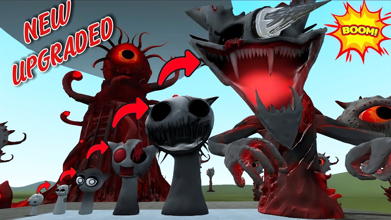 NEW UPGRADED EVOLUTION OF HORROR GRAY SPRUNKI VS EYE TOWER IN GARRY'S ...