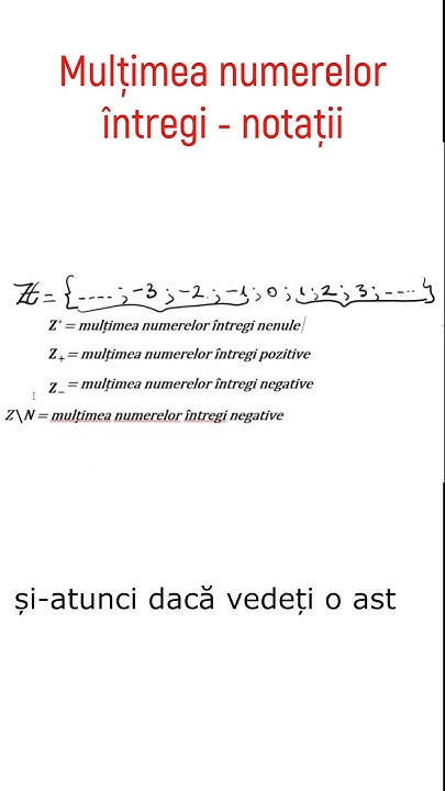 Multimi de numere - multimea numerelor intregi - notatii - YouTube