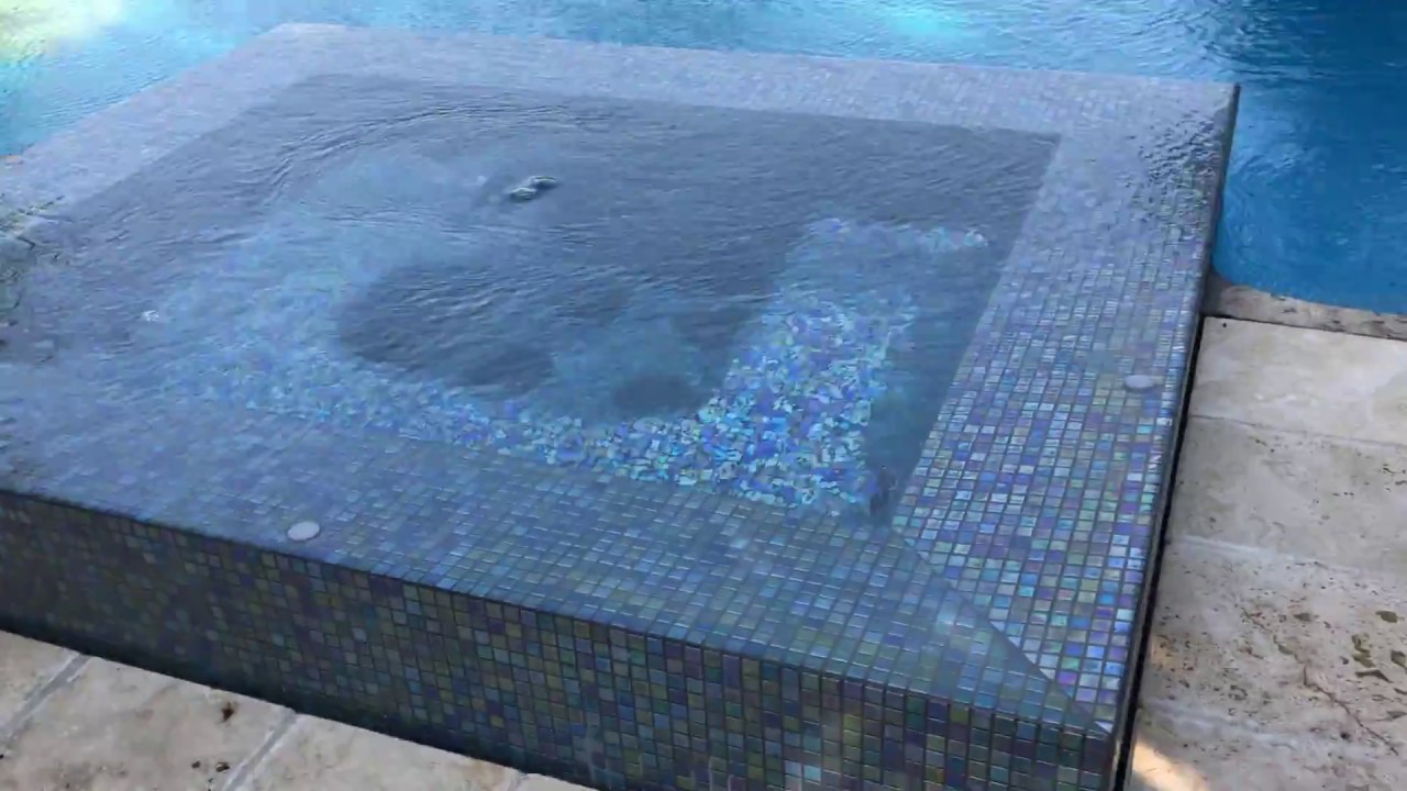 All tiled perimeter overflow spa. - YouTube