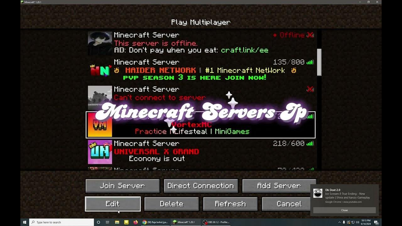 minecraft servers ip $ - YouTube