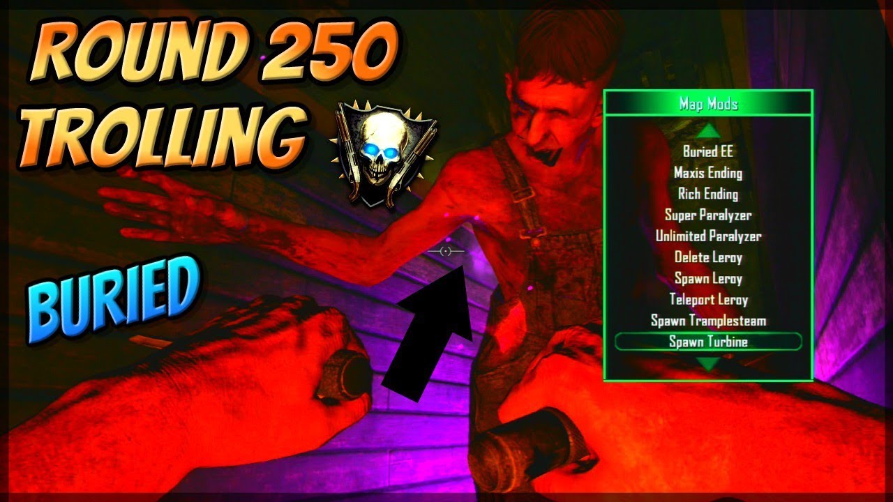 Black Ops 2 Zombies "Buried" LEROY IS A ZOMBIE TROLLING! (Round 250 ...