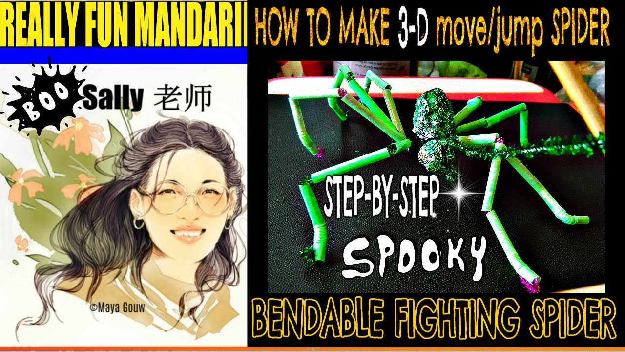DIY | How To Make 3-D Move, Jump& Bendable Spider| Straws Craft ...