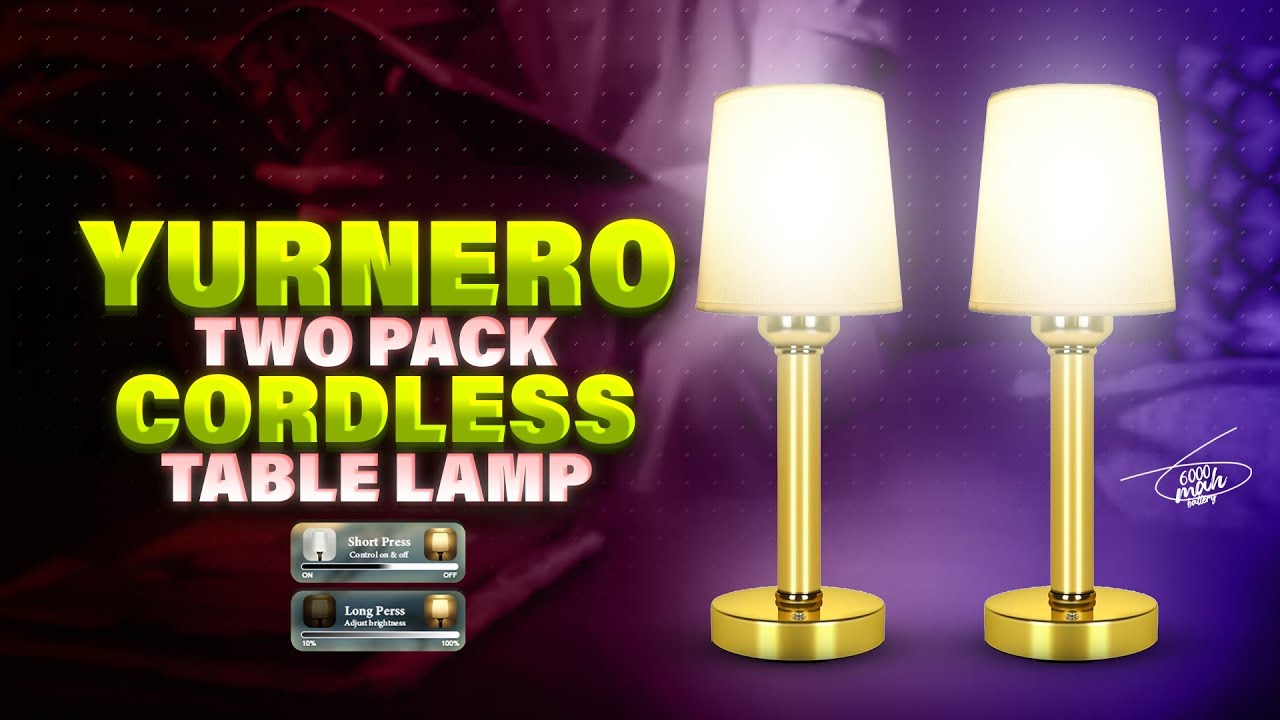 Yurnero 2 Pack Cordless Table Lamp Review - YouTube