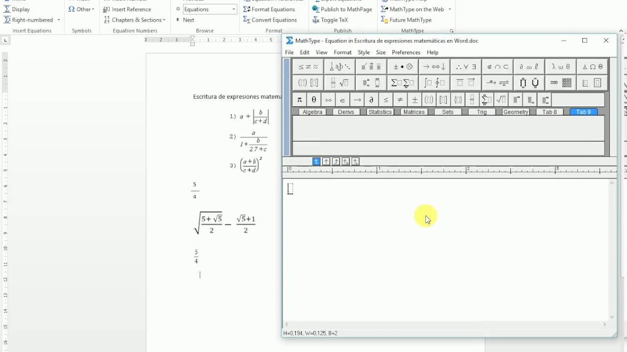 Expresiones matemáticas con MathType - YouTube
