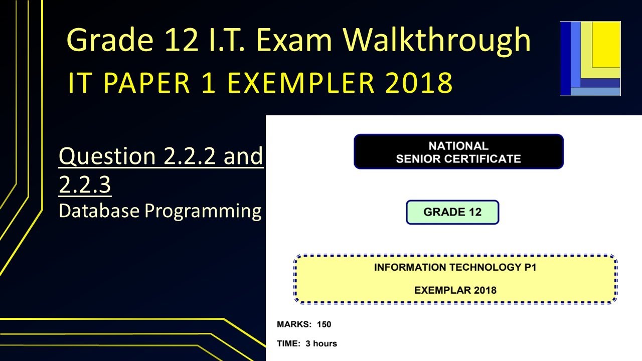 Information Technology Grade 12 Exempler 2018 Paper 1 Questions 2.2.2 ...