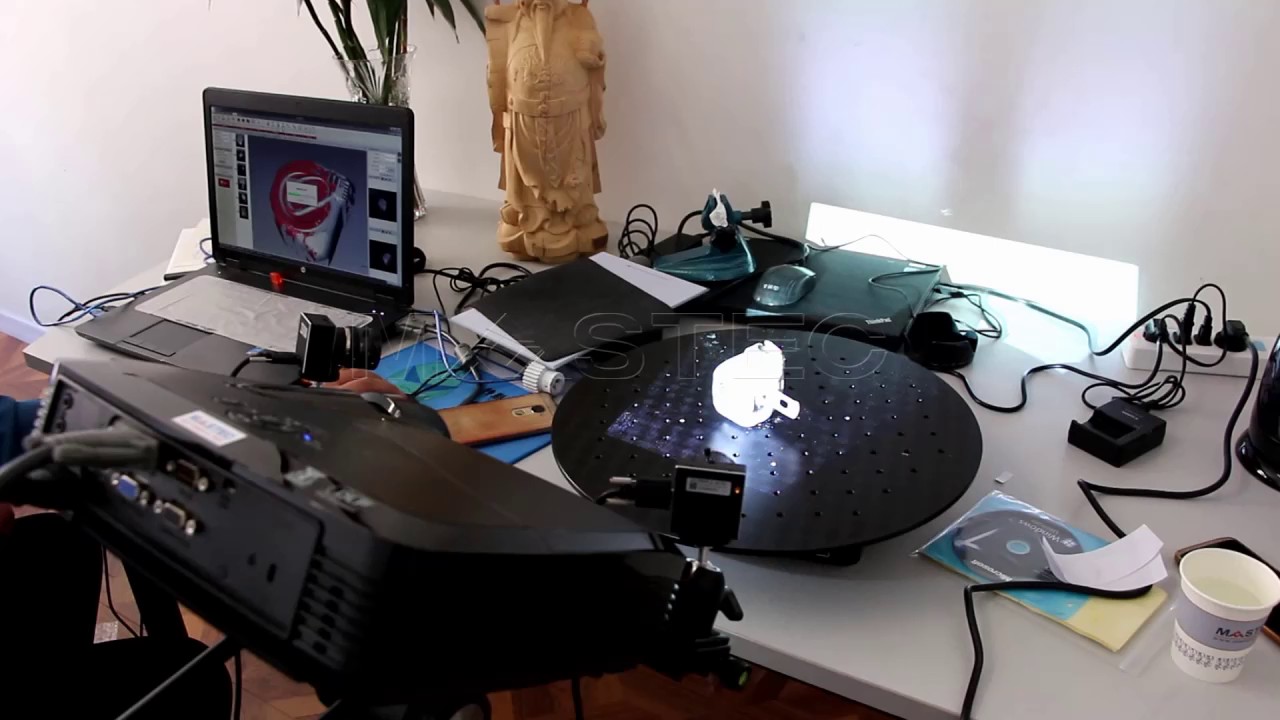 3d scanner with automatic rotation table - YouTube