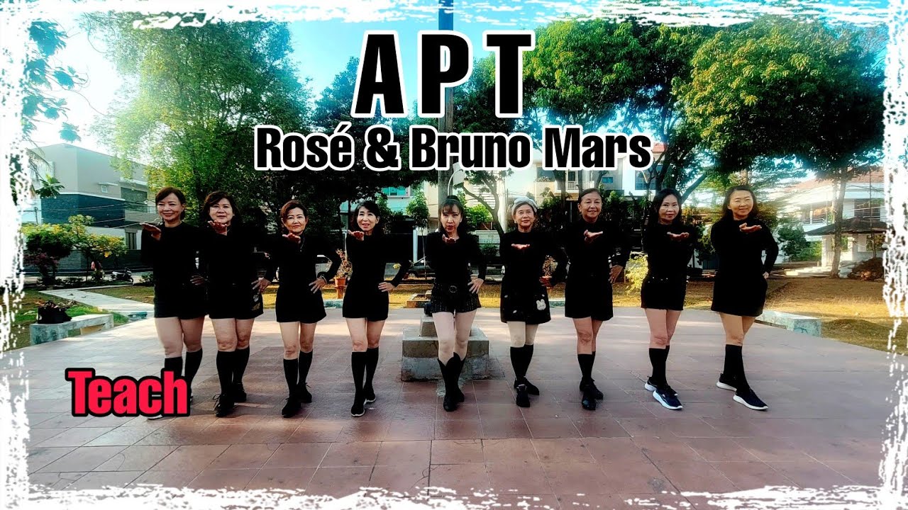 APT Rosé & Bruno Mars Line Dance (Teach) - YouTube