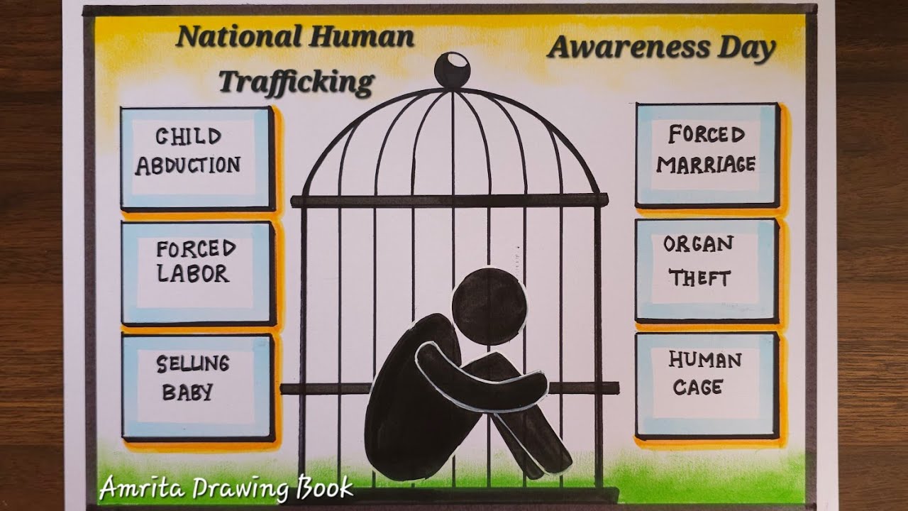 National Human Trafficking awareness poster drawing,World Day against ...