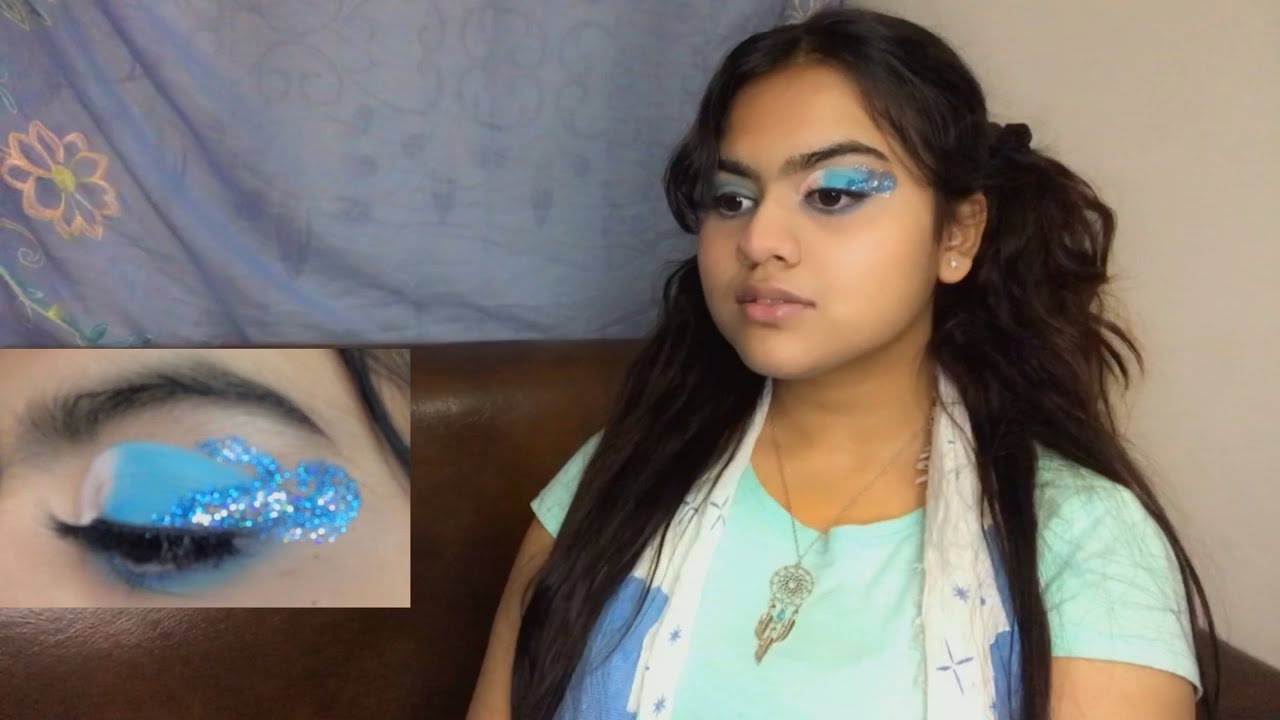 Blue Glitter Ocean Waves Eye Makeup Tutorial | Rouge Of Rose - YouTube