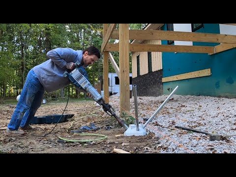 How to set Diamond Piers!?? Starting our rear deck! - YouTube