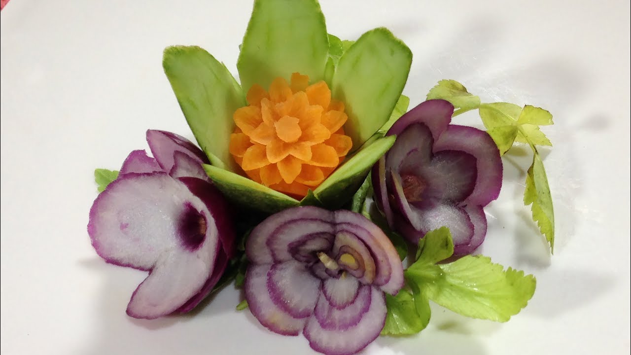 Interesting Vegetable Flower Carving Design - Valuable Art in Using ...