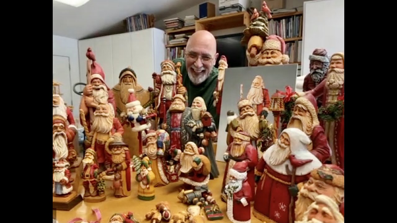 HAND CARVED Santas with Dave Stetson woodcarving - YouTube
