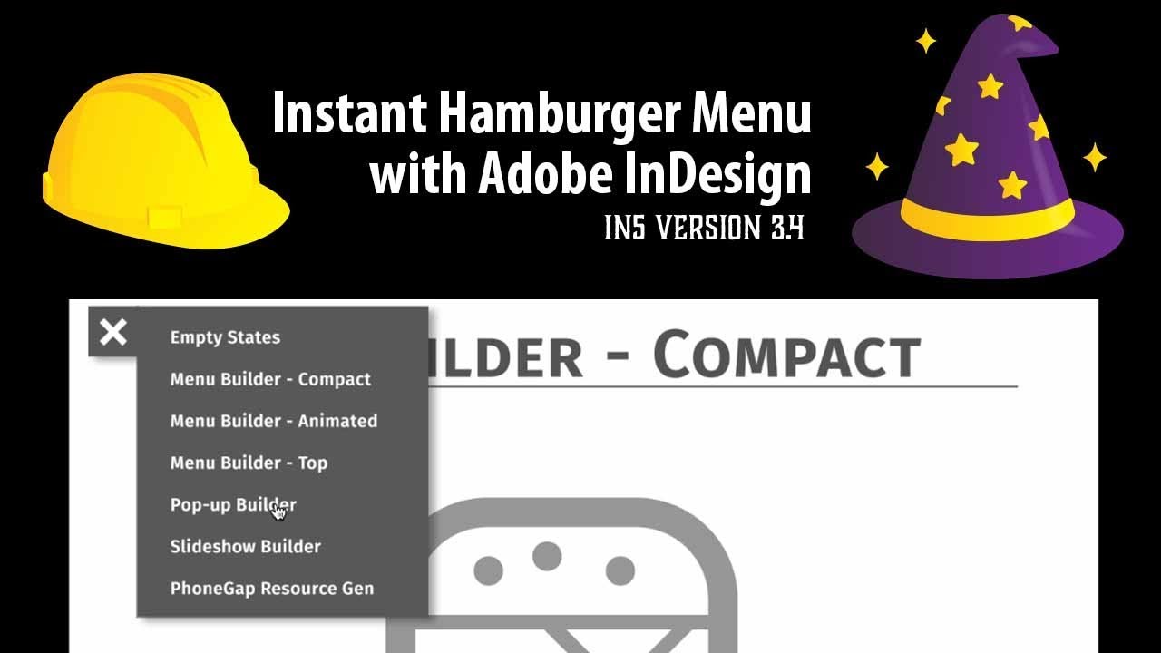 Instant Hamburger Menu in Adobe InDesign — in5 v3.4 features - YouTube