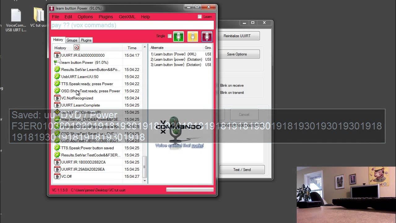 VoxCommando Tutorial - Learning IR Codes with USB-UIRT device and voice commands. - YouTube