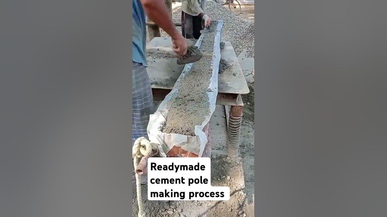 Readymade cement pole process #construction #civil #shortvideo - YouTube