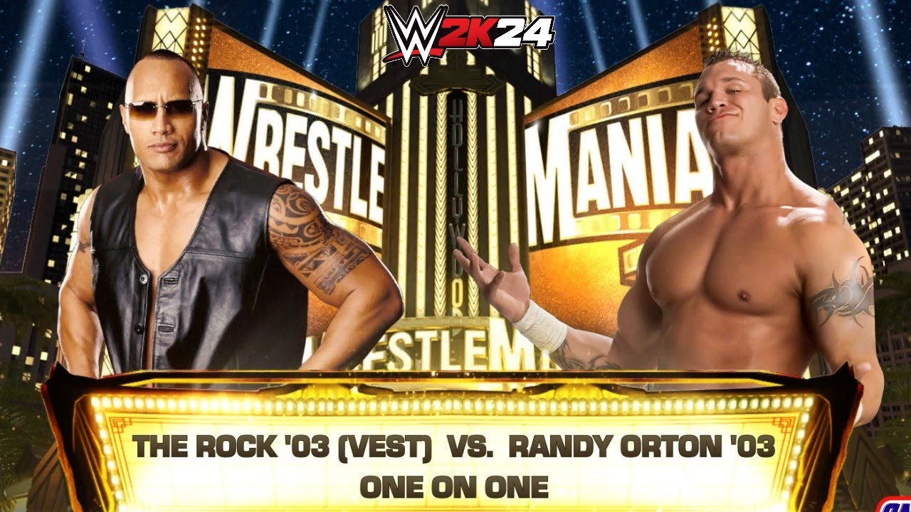 Wwe2k24 - The Rock '03 vs Randy Orton '03 | Wrestlemania Goes Hollywood - YouTube