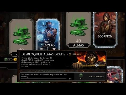 Vinculando conta de MK mobile, com o console ganhando mk11 e 1200 almas ...