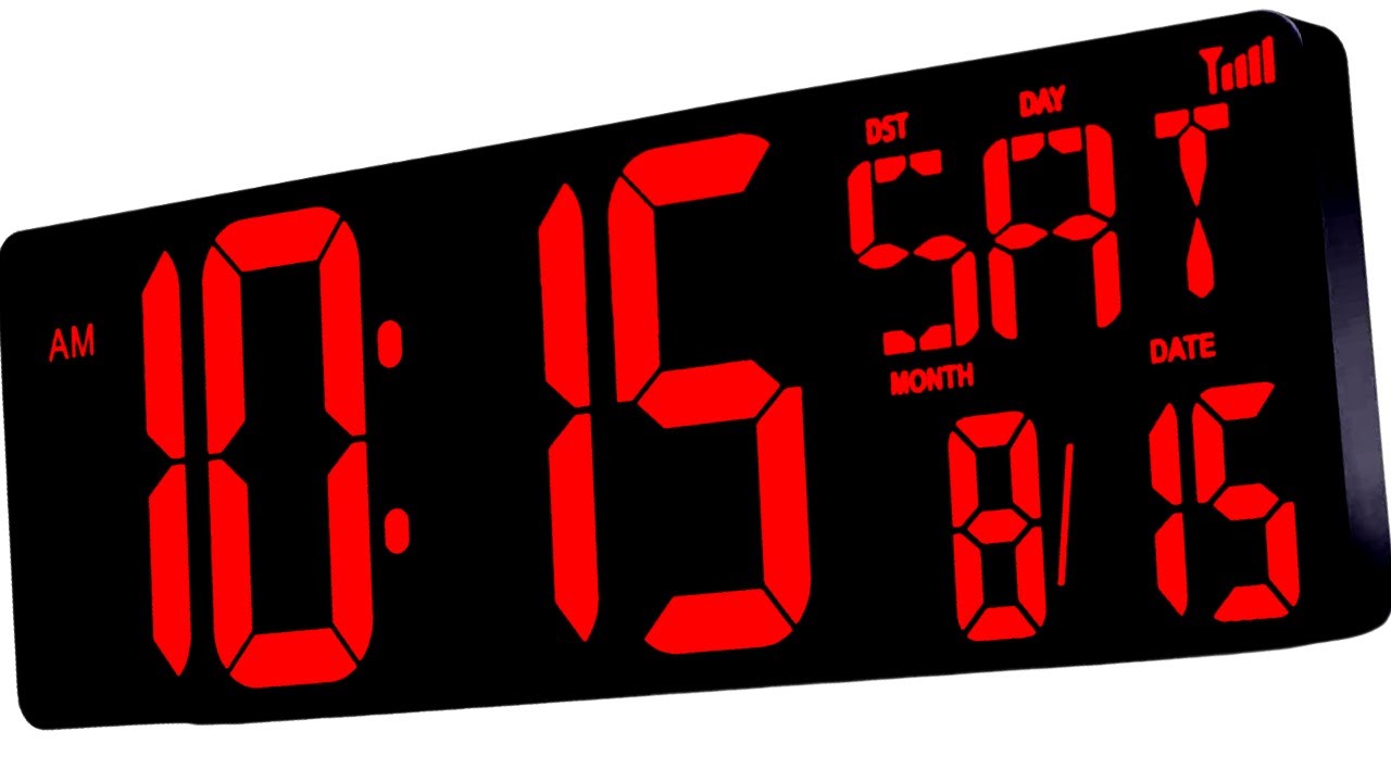 XREXS Large Digital Wall Clock WiFi 16.5 Large LED RED Display - YouTube
