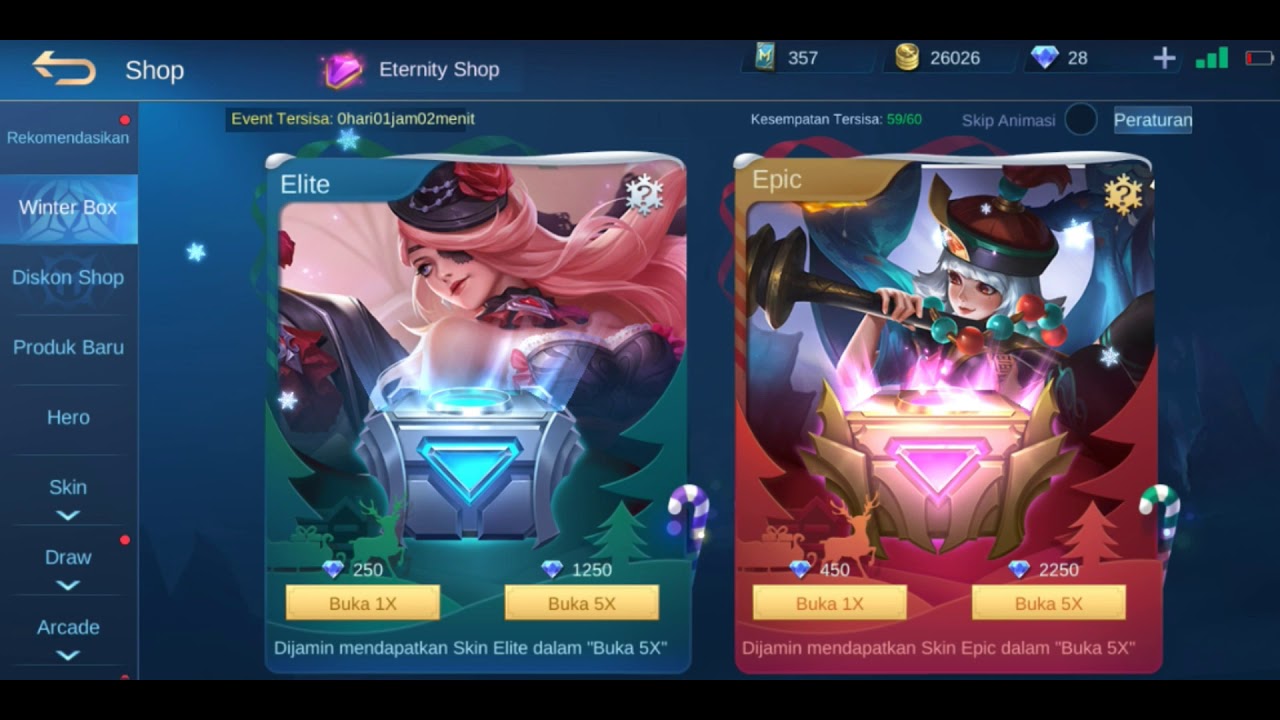 Buka winter box untung banyak!! Skin gratis - Event Mobile Legend - YouTube