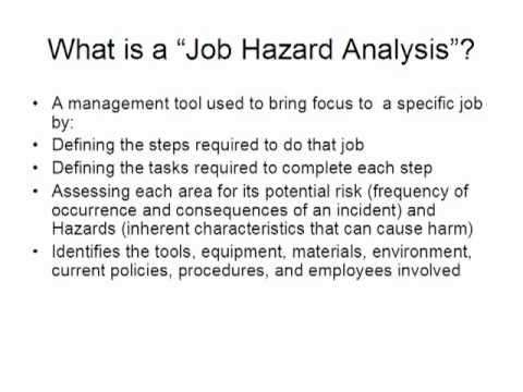 Job Hazard Analysis Defined - YouTube