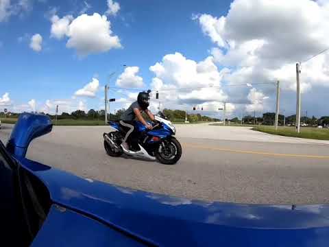 Suzuki GSXR 600 vs 670 WHP C7 Corvette Z06 (GoPro + Flyby View) - YouTube