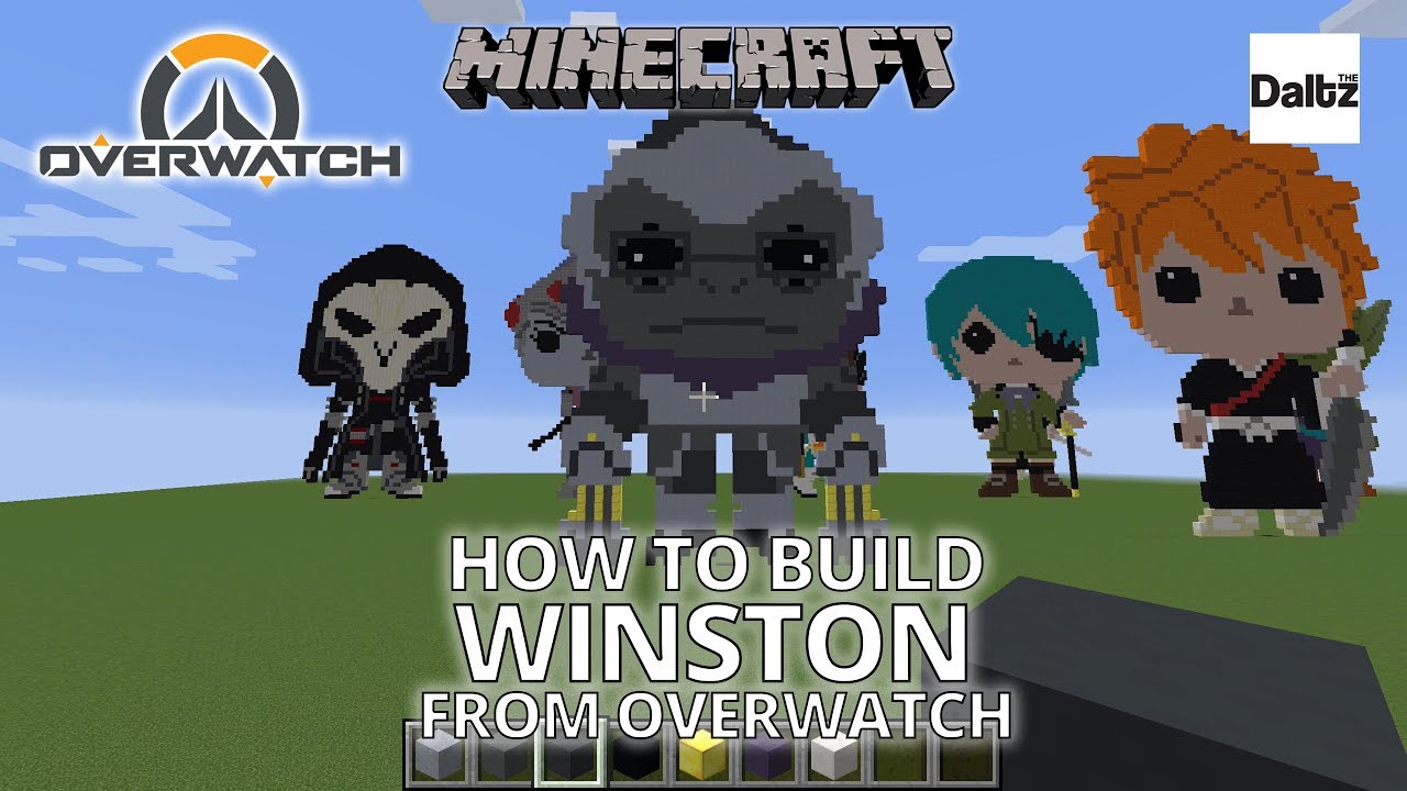 Minecraft Pixel Art - Winston from Overwatch - YouTube
