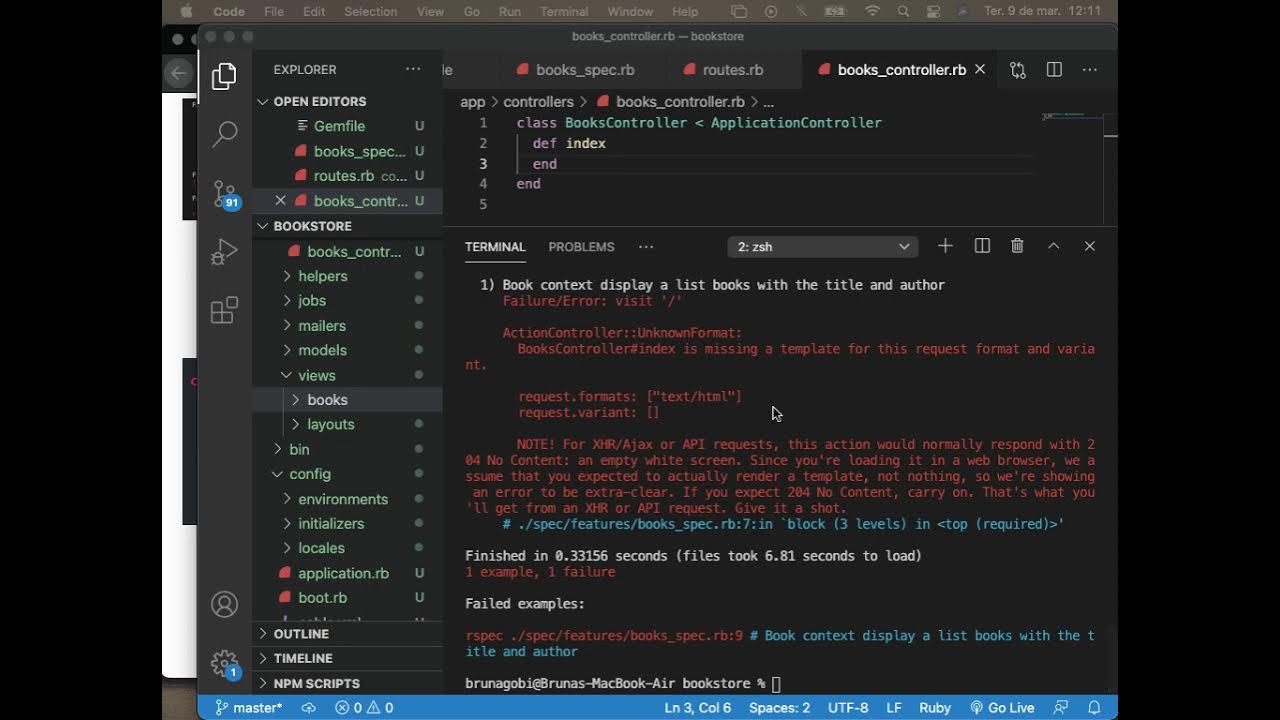 Using Test Driven Development Tdd To Understand The Mvc In Ruby On Rails Youtube