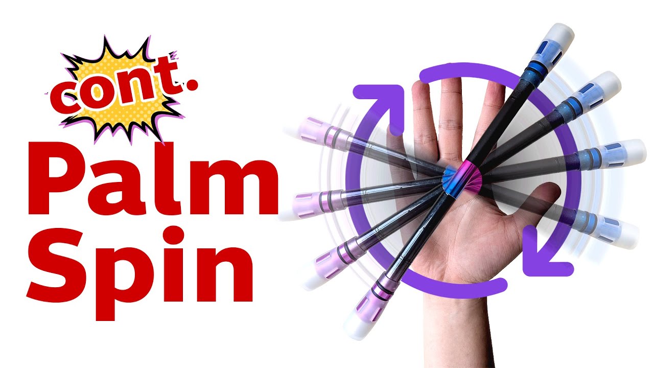 สอนควงปากกา cont. Palm Spin : ท่าหมุนบนฝ่ามือแบบต่อเนื่อง - YouTube
