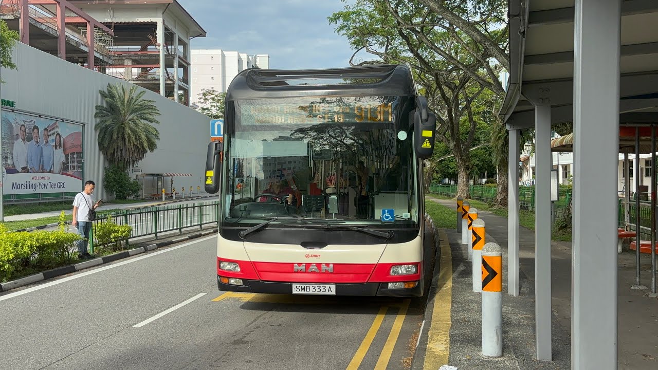SMRT Buses MAN NL323F A22 (Batch 1) SMB333A on Feeder 913M departing ...