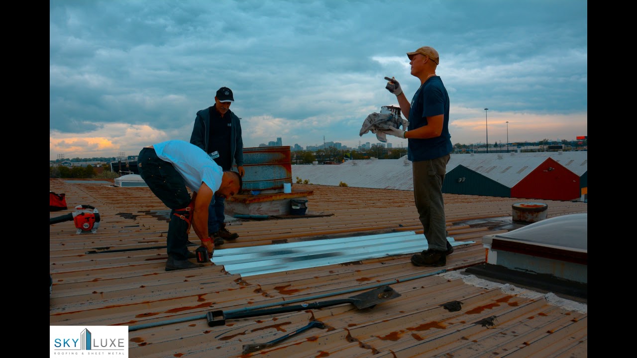 Replacing Metal Panels on Industrial Metal Roof - Etobicoke Commercial ...
