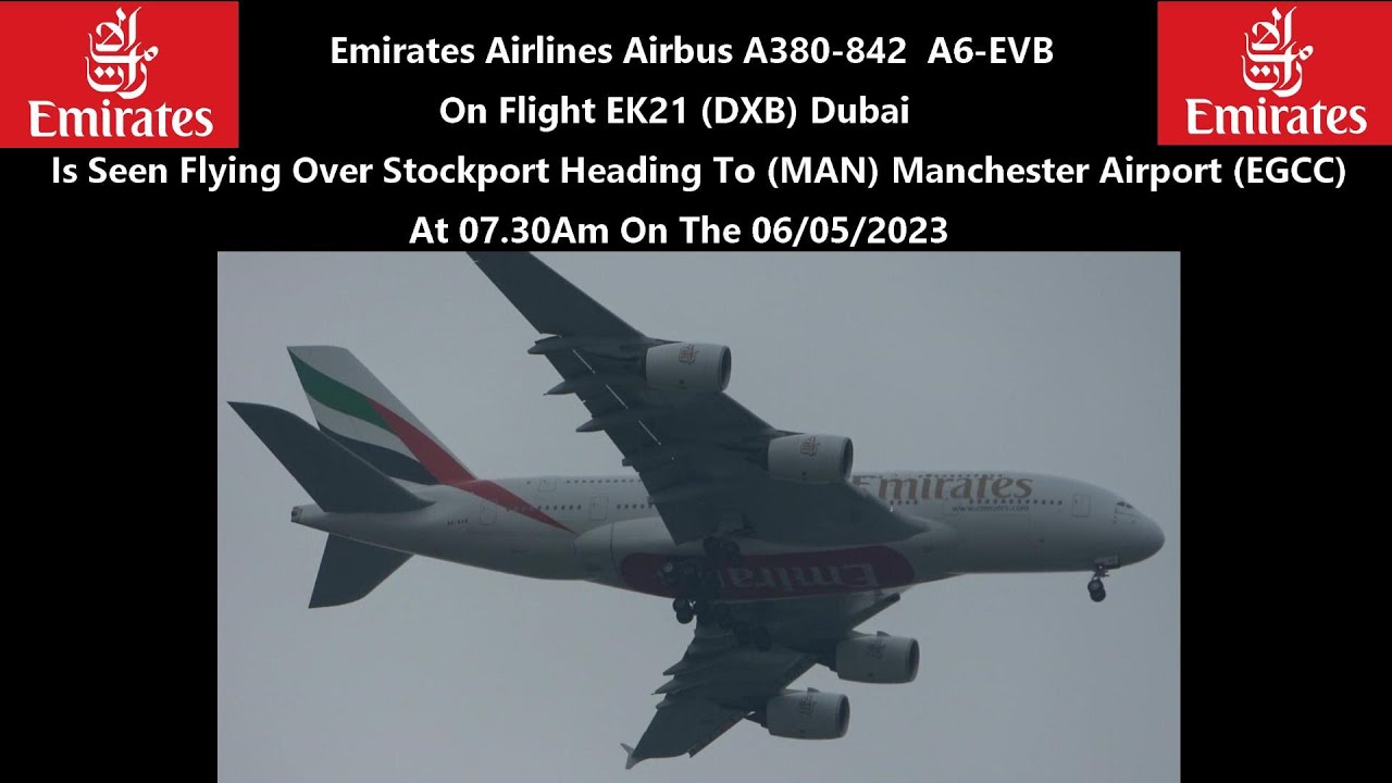 (4K) Emirates Airbus A380-842 A6-EVB On EK21 Is Seen Heading To ...