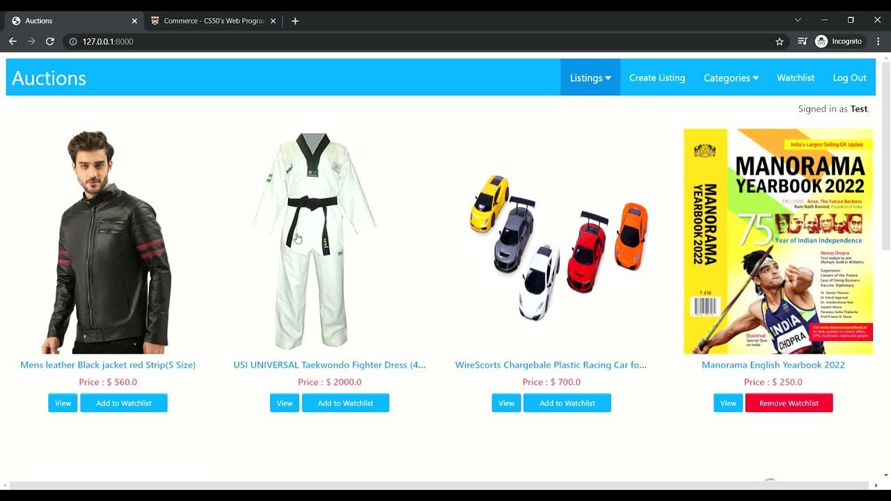 Commerce CS50's Web Programming with Python and JavaScript - YouTube