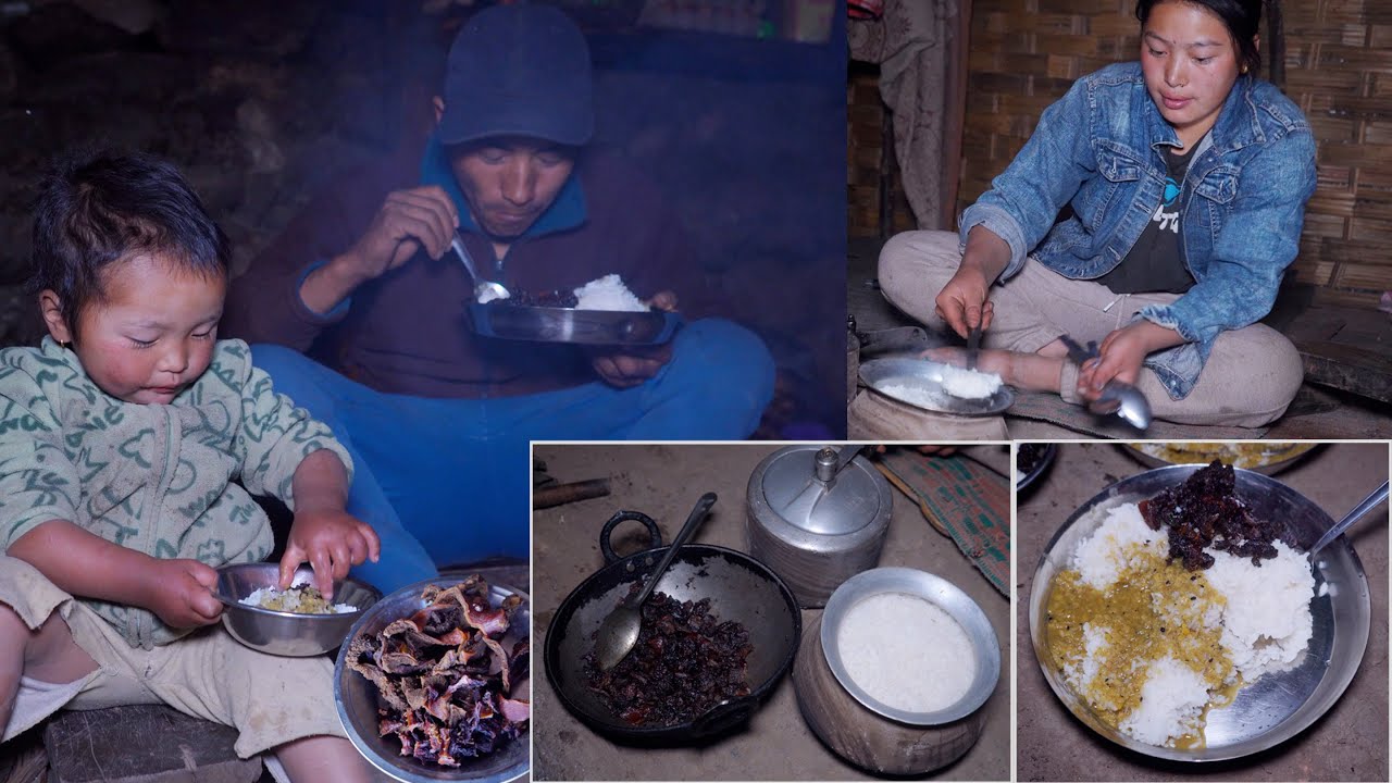 buff fry curry , lentil & rice in manjita's lunch for her husband and ...