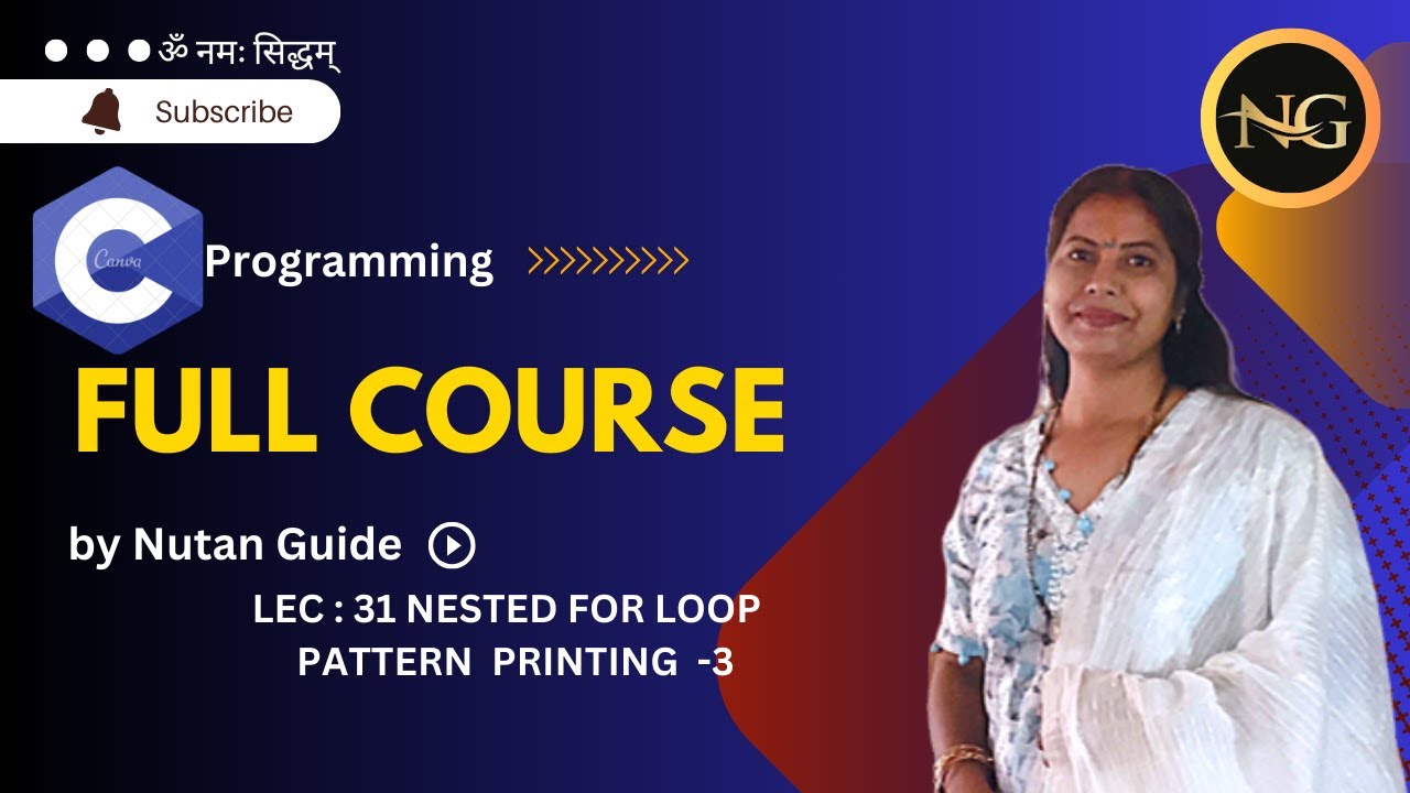 LEC:31 PATTERN PRINTING |C| PART-3 |FOR LOOP |#nutanguide #gate # ...