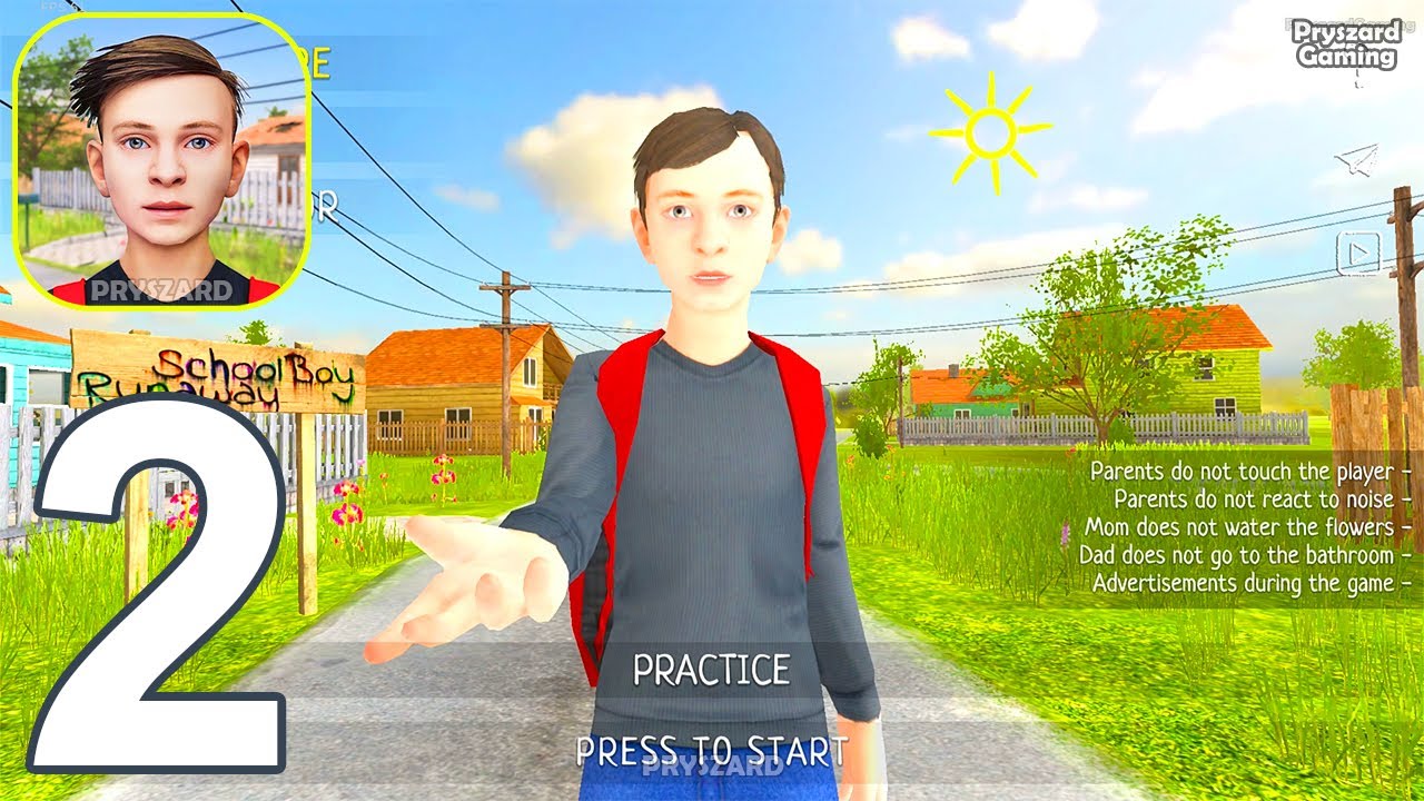 SCHOOLBOY RUNAWAY - Gameplay Part 2 Practice Mode Roof Escape Ending 8/ ...