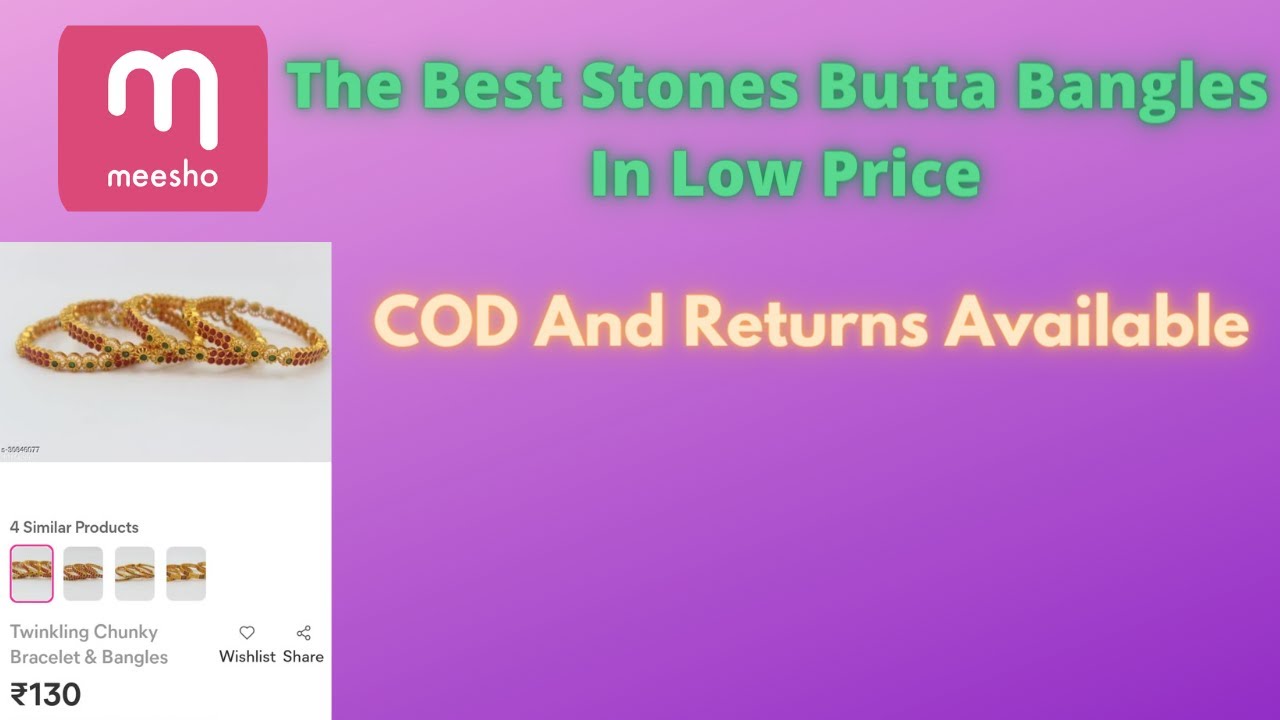 Meesho Best Stone Butta Bangles | COD And Returns Available - YouTube