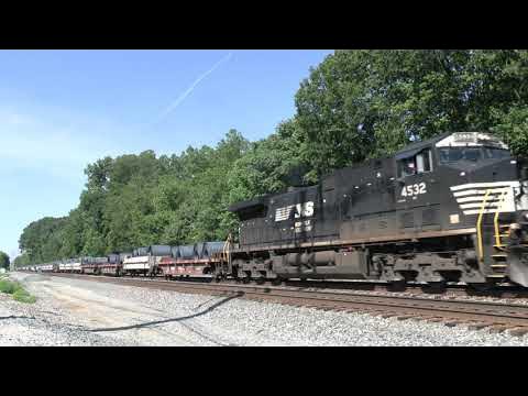 NORFOLK SOUTHERN GE AC44C6M Southbound Coil Steel Train - YouTube
