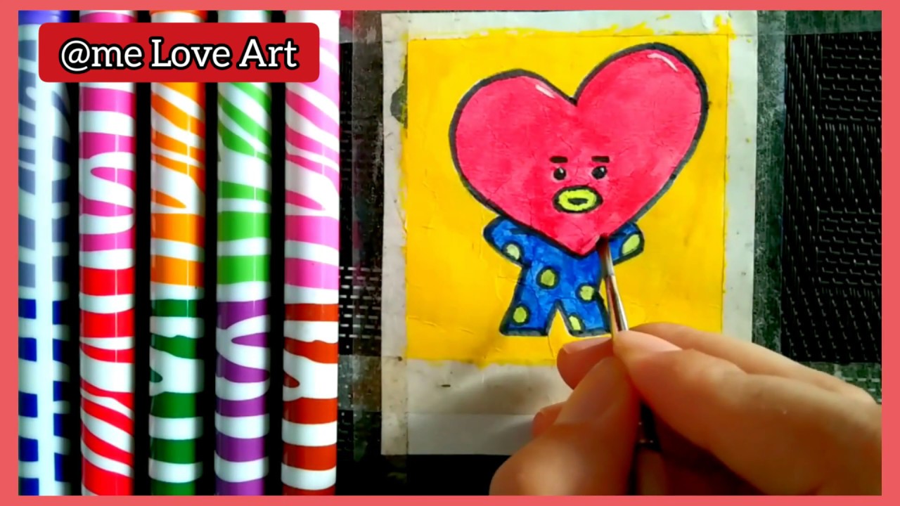 07- Drawing BT21 Tata (BTS Taehyung) by me Love Art #art #BTS #kpop # ...