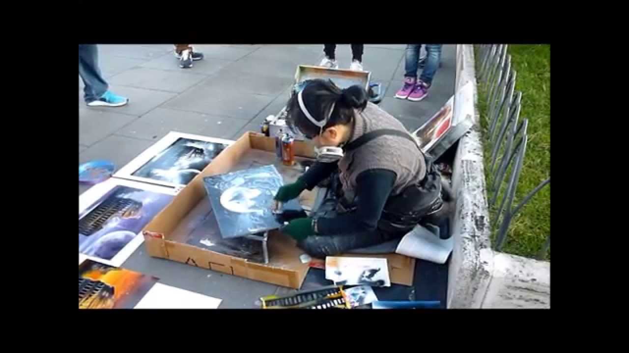 Brilliant Spray paint artist in Rome, Italy - YouTube