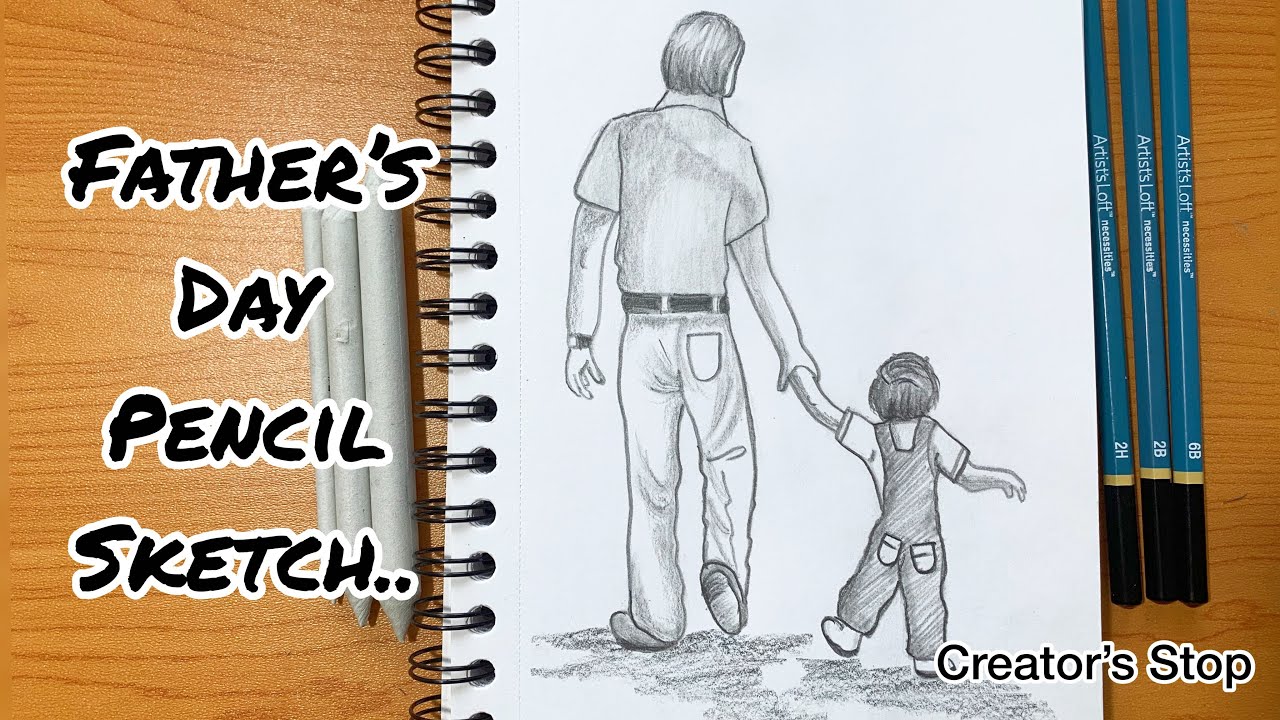 Pencil Sketching EP-7, Father's day Pencil Sketch, Easy Step By Step ...