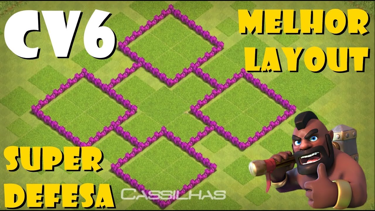 Clash of Clans #35 | O melhor LAYOUT CV6 que já usei | Layout anti PT? | Campeão de defesas [PT ...