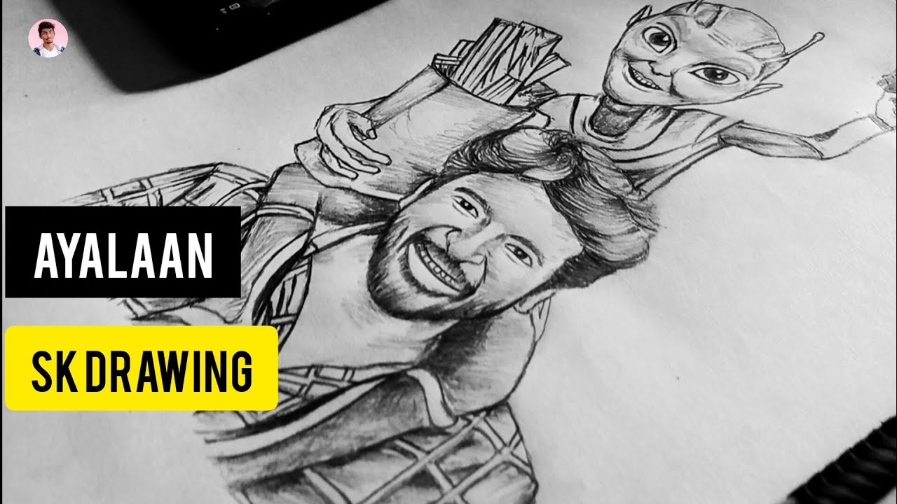 Ayalaan sivakarthikeyan drawing|Ayalaan alien drawing|#ayalaan #drawing ...