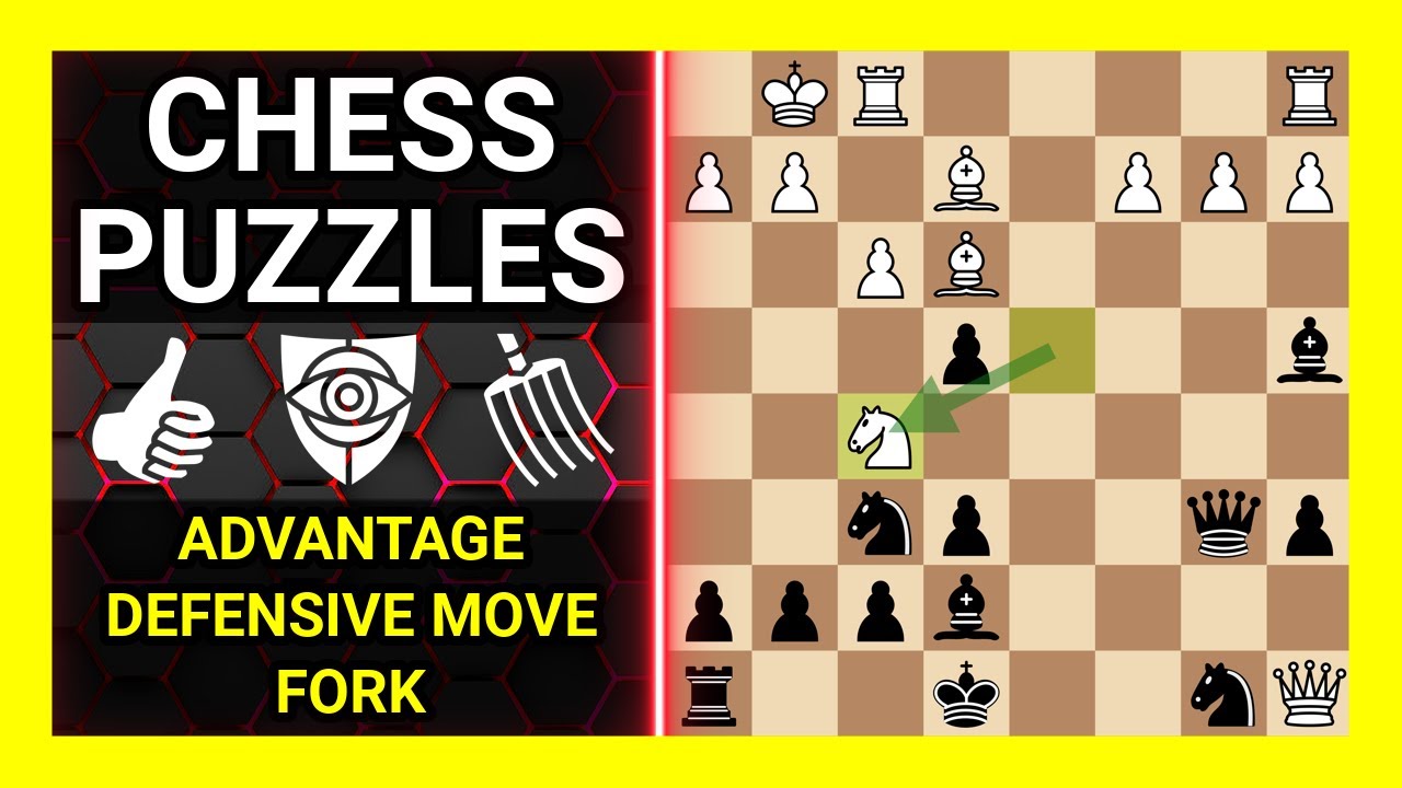 Chess Puzzles to Practice. Themes: Advantage, Defensive move, Fork ...