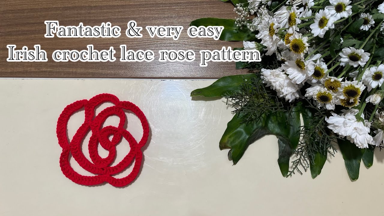 Fantastic & very cute Irish crochet lace rose pattern - YouTube