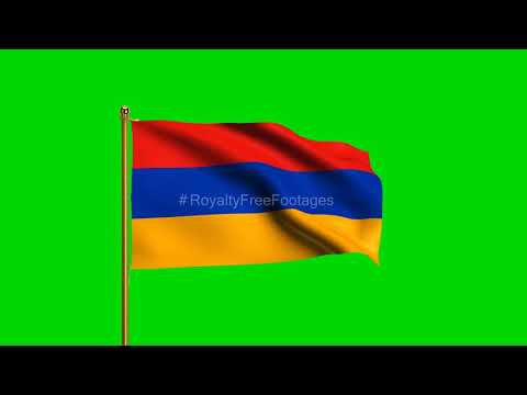 Armenia National Flag HD | Armenian waving flag animation loop | Armenian Flag Green Screen video