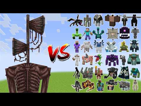 Siren Head vs All Minecraft Bosses - Minecraft Mob Battle