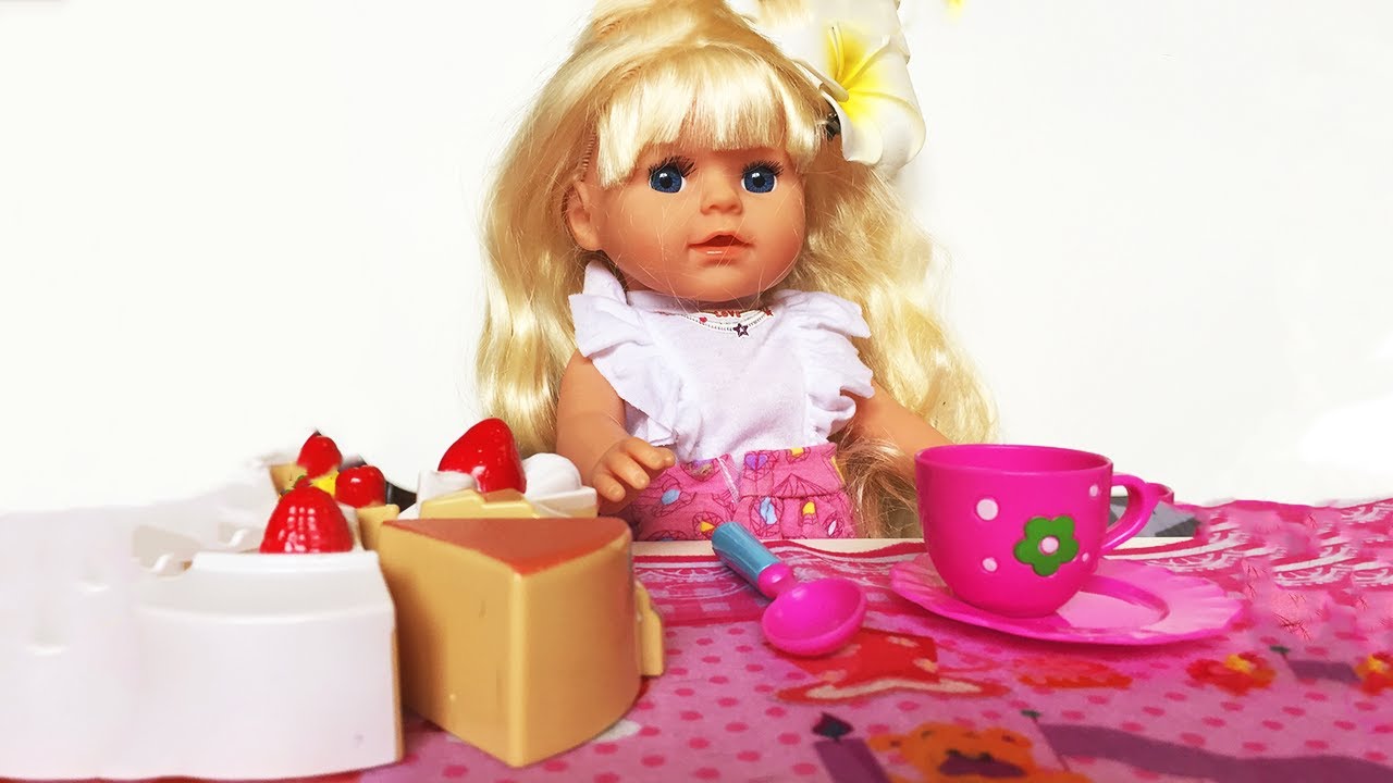 Чаепитие с куклой БЕБИ БОН СЕСТРИЧКА | Baby Born tea time by Polya Kids TV - YouTube